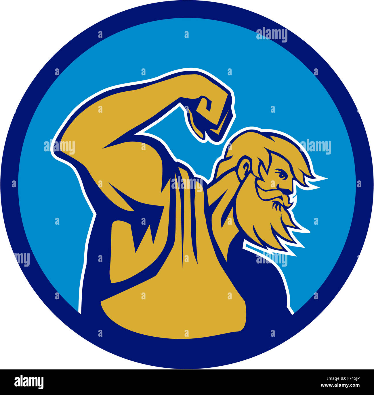 Illustration of Roman god of sea Neptune or Poseidon of Greek mythology ...