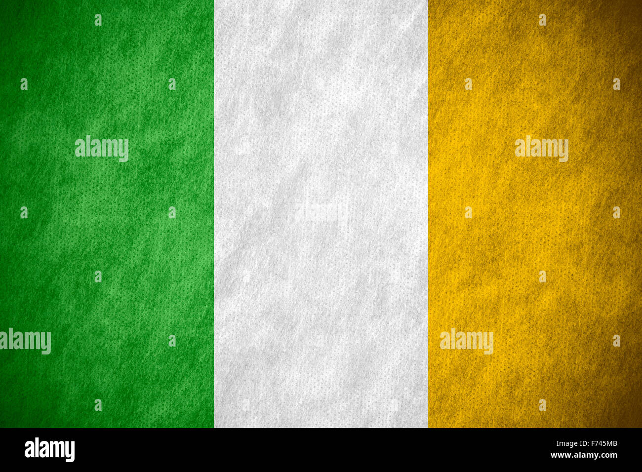 flag of Ireland or Irish banner on canvas texture Stock Photo - Alamy