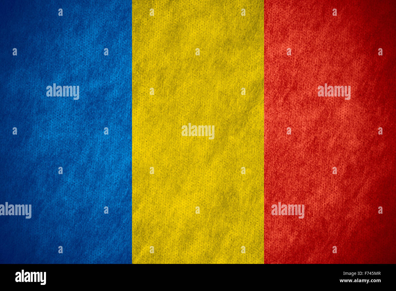 flag of Romania or Romanian banner on canvas texture Stock Photo - Alamy