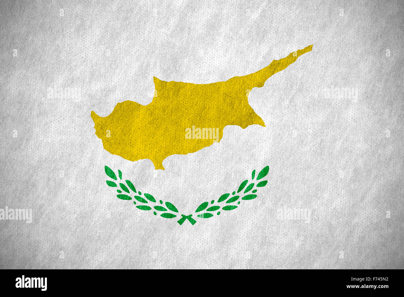 flag of Cyprus or Cypriot banner on canvas texture Stock Photo - Alamy