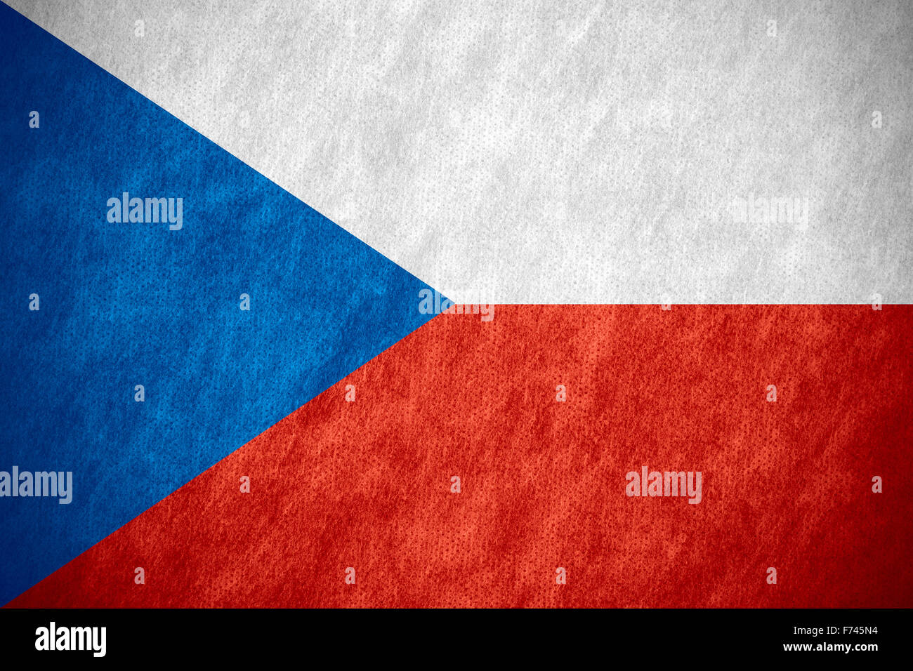 flag of Czech or banner on canvas texture Stock Photo - Alamy