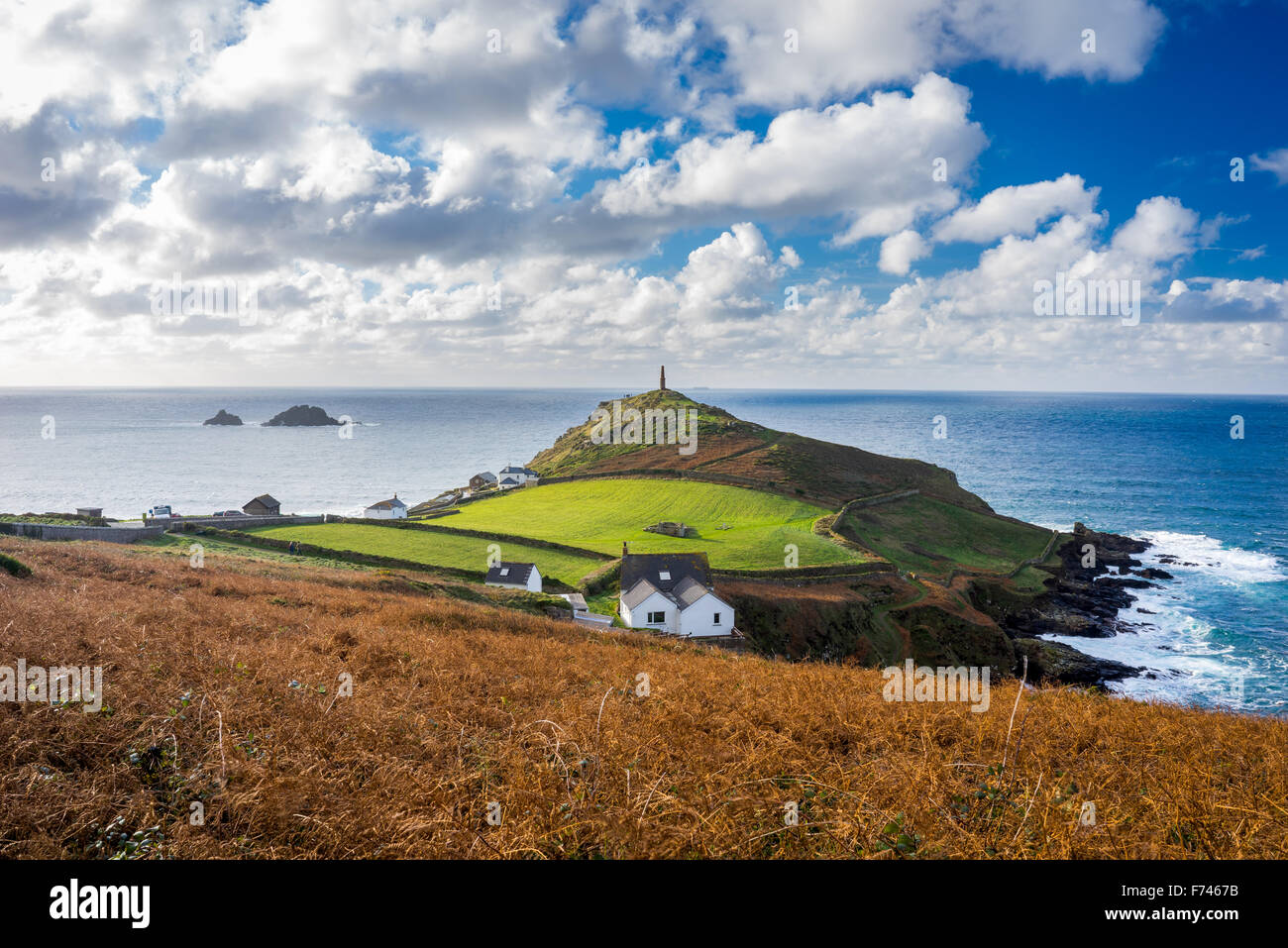 The headland at Cape Cornwall the site of a former Tin Mine near St ...