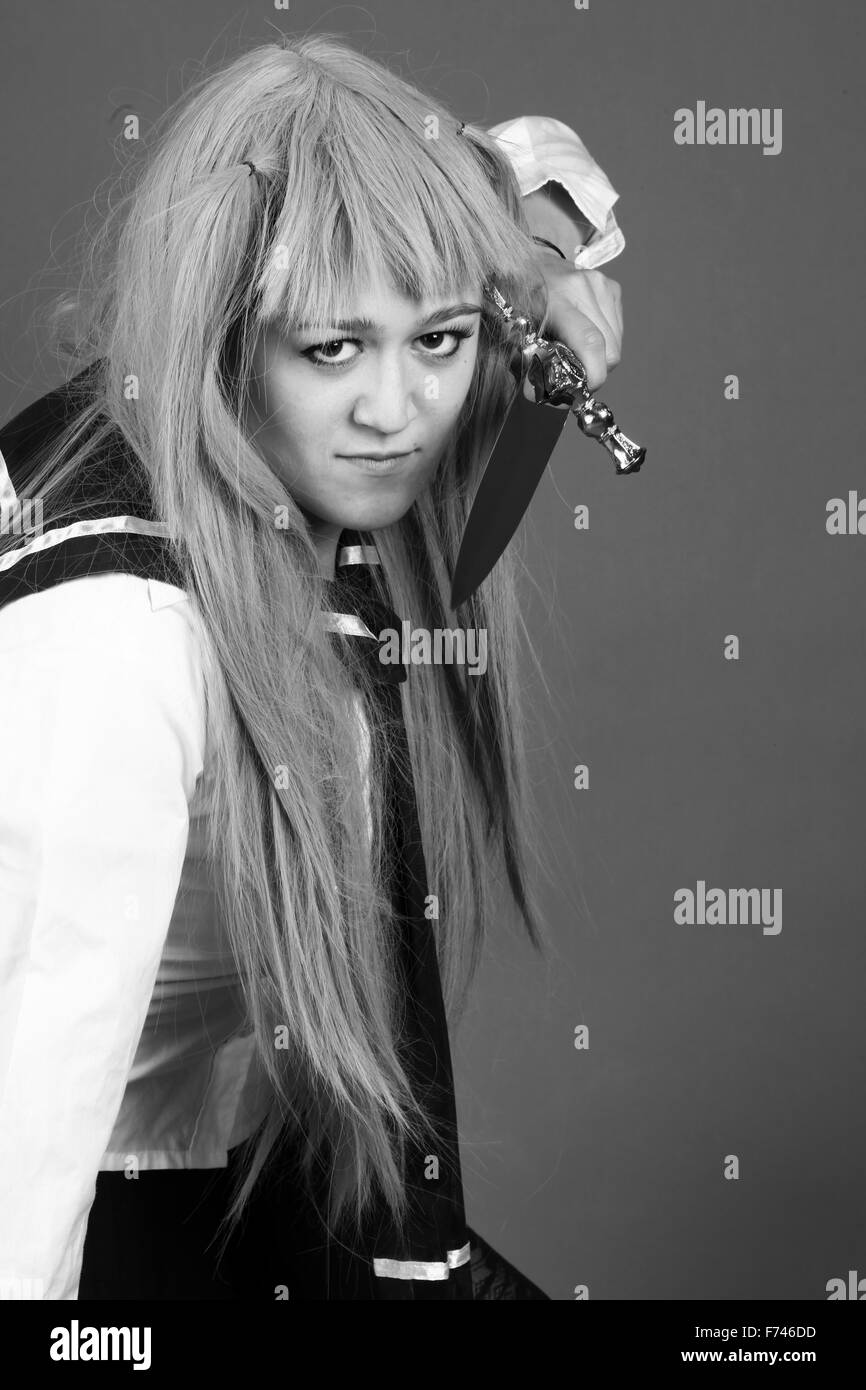 Dramatic Pose Woman Sword Stock Photos & Dramatic Pose Woman Sword ...