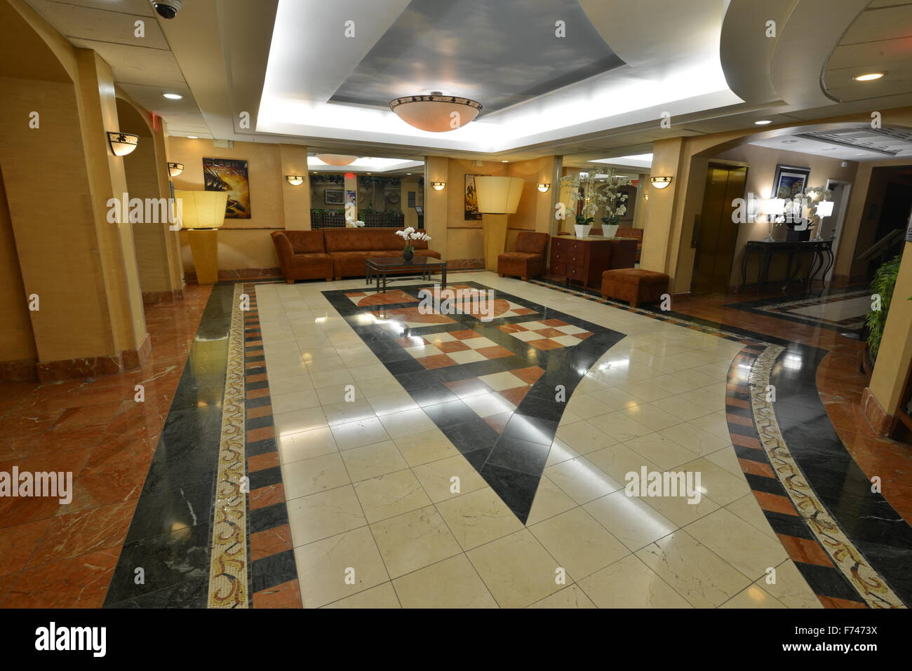 Hotel reception area in America Stock Photo - Alamy
