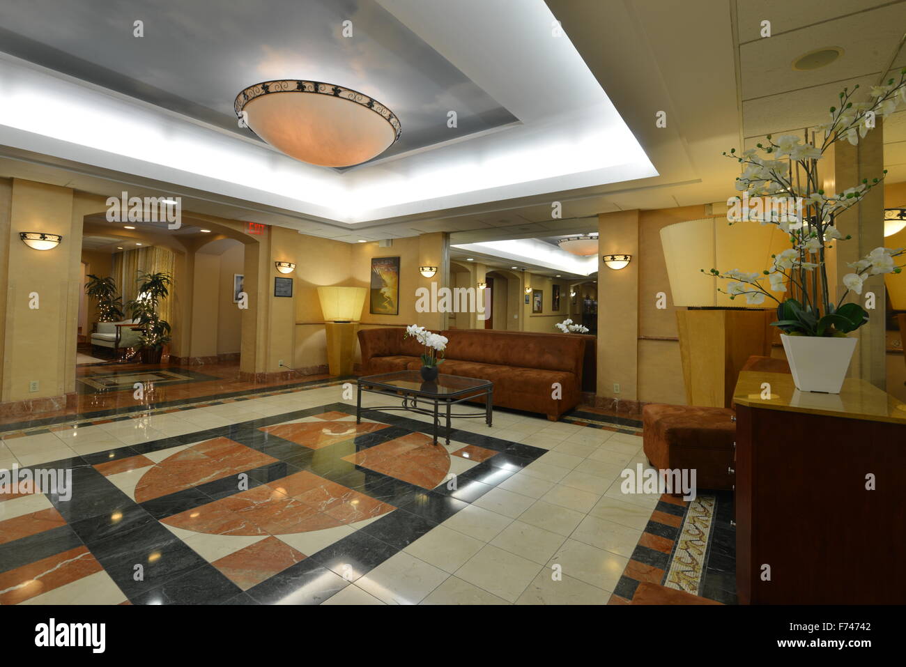 Hotel reception area in America Stock Photo - Alamy