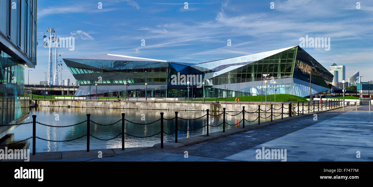 The Crystal and docks, Royal Victoria Dock, London, England, UK Stock ...