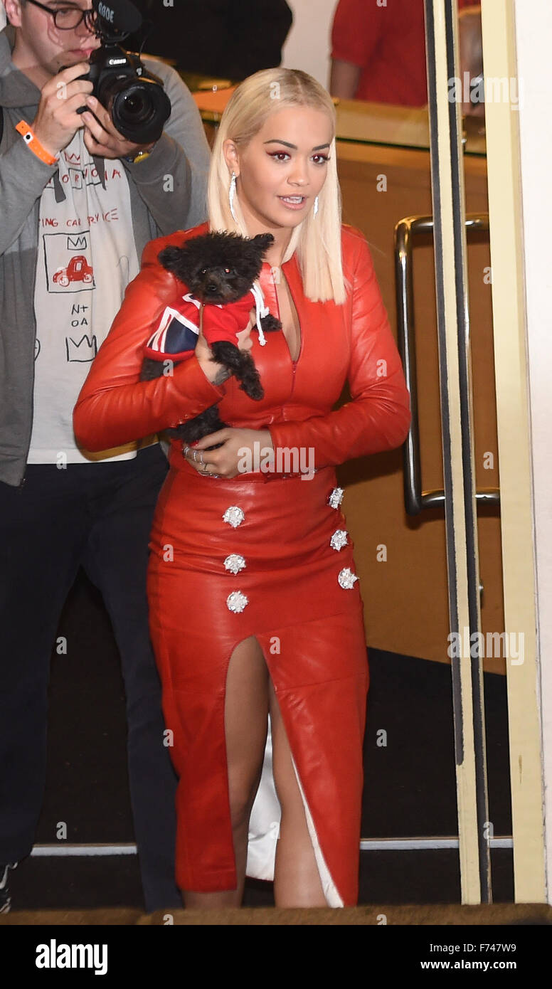 X Factor judges leaving Fountain studios in London Featuring: Rita Ora ...