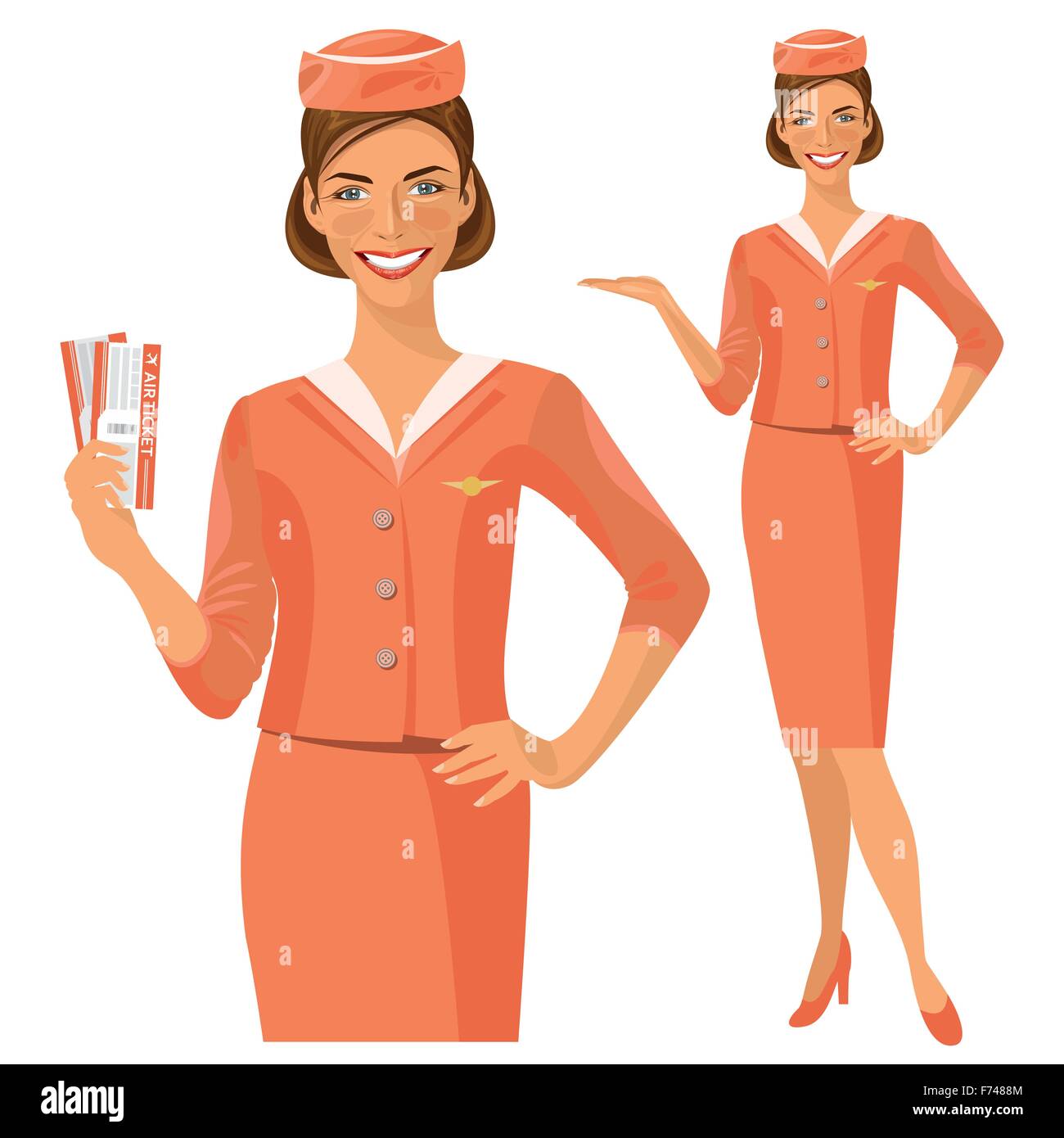 Air Stewardess Airport Stock Vector Images - Alamy