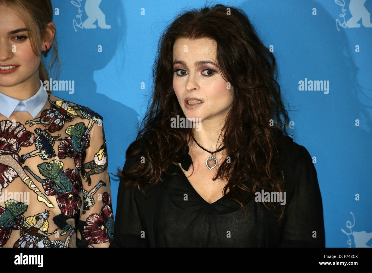 Berlin, Germany, February 13, 2015: Helena Bonham Carter and Lily James ...