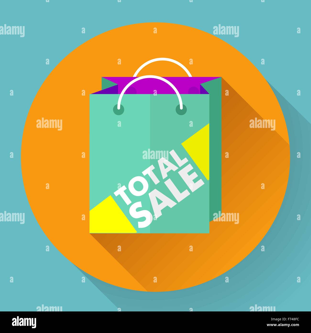 Total sale shopping bag. Flat style icon Stock Vector Image & Art - Alamy