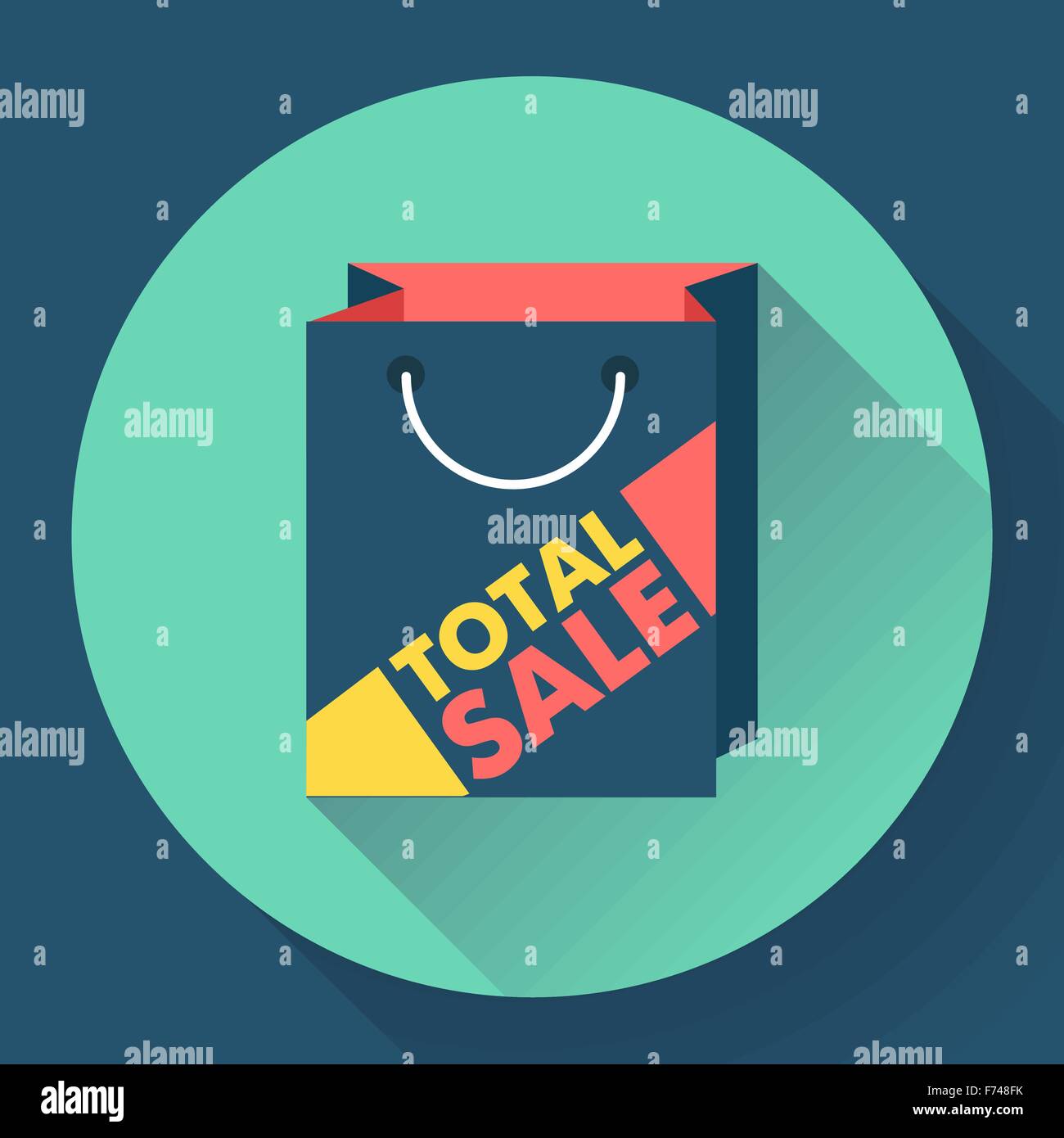 Total sale shopping bag. Flat style icon Stock Vector Image & Art - Alamy