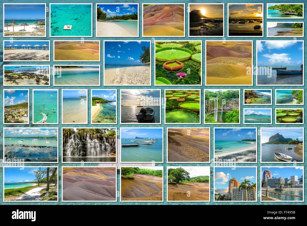 Mauritius landscapes collage Stock Photo - Alamy