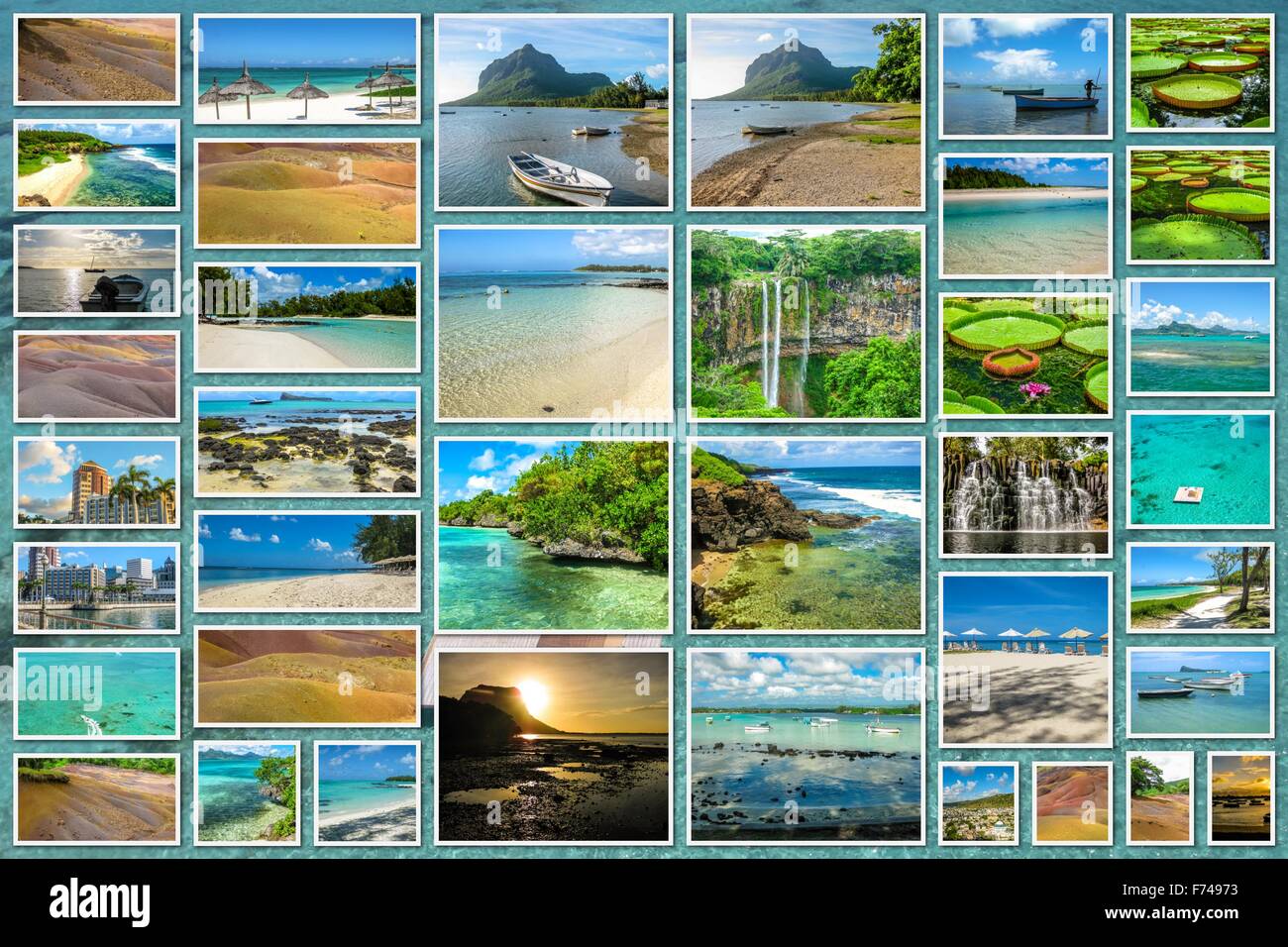Mauritius landmark collage Stock Photo - Alamy