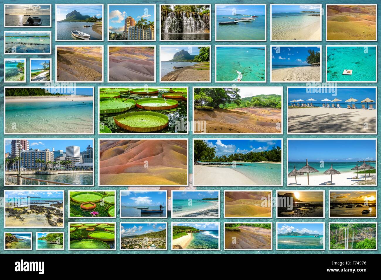 Mauritius landscapes collage Stock Photo - Alamy
