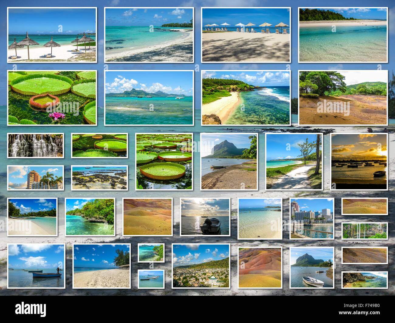 Mauritius landscapes collage Stock Photo - Alamy