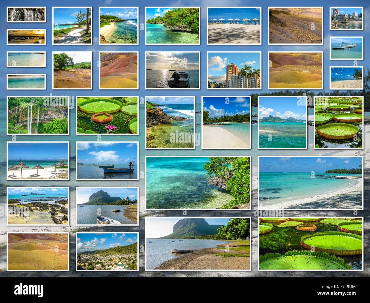 Mauritius aerial view collage Stock Photo - Alamy