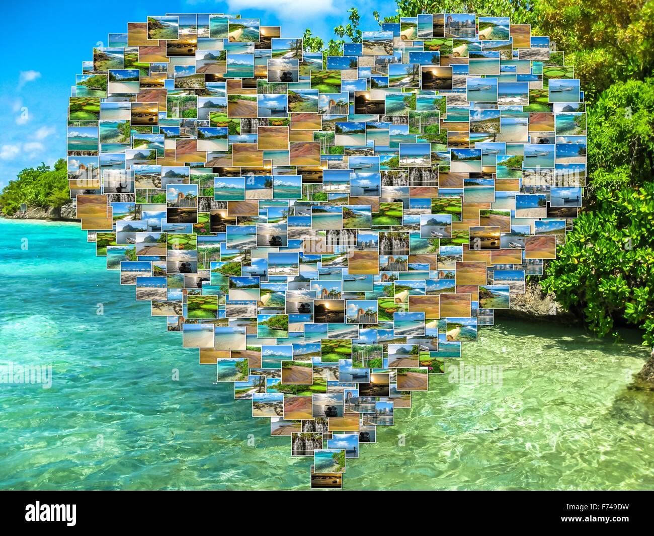 Mauritius tropical sea collage Stock Photo - Alamy