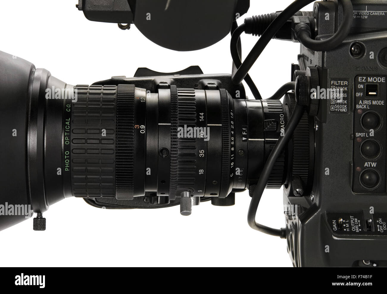 Professional digital video camera, isolated on white background Stock ...