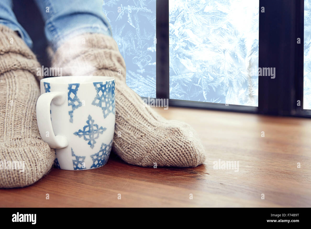 woman's feet, tea Stock Photo - Alamy
