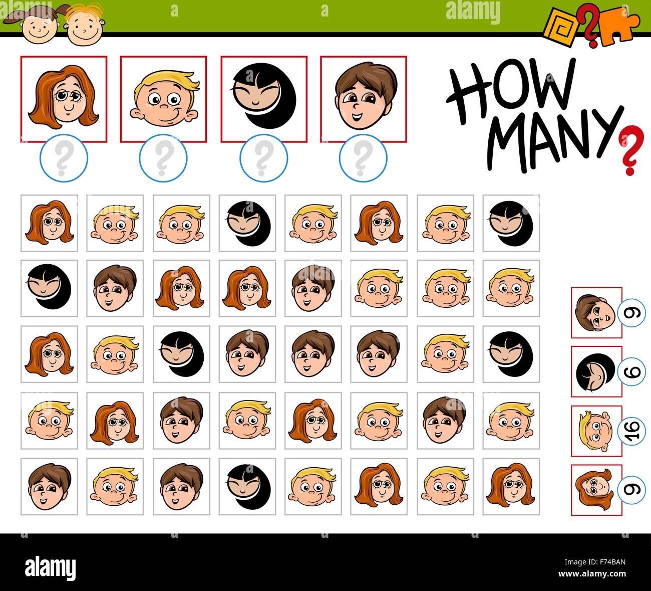 Cartoon Illustration of Educational Counting Task for Preschool ...