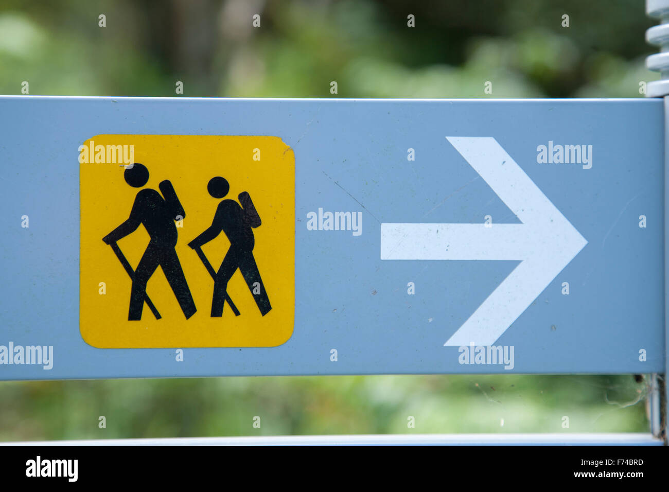 Trekking Sign in Countryside Setting Stock Photo - Alamy