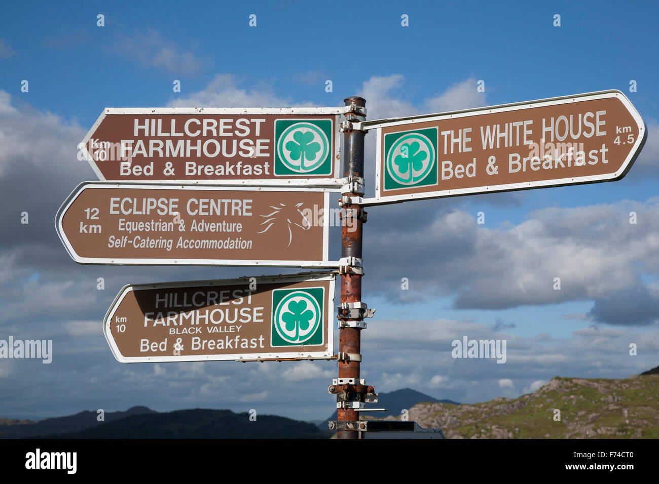 Signpost, Molls Gap; Killarney National Park; County Kerry; Ireland ...