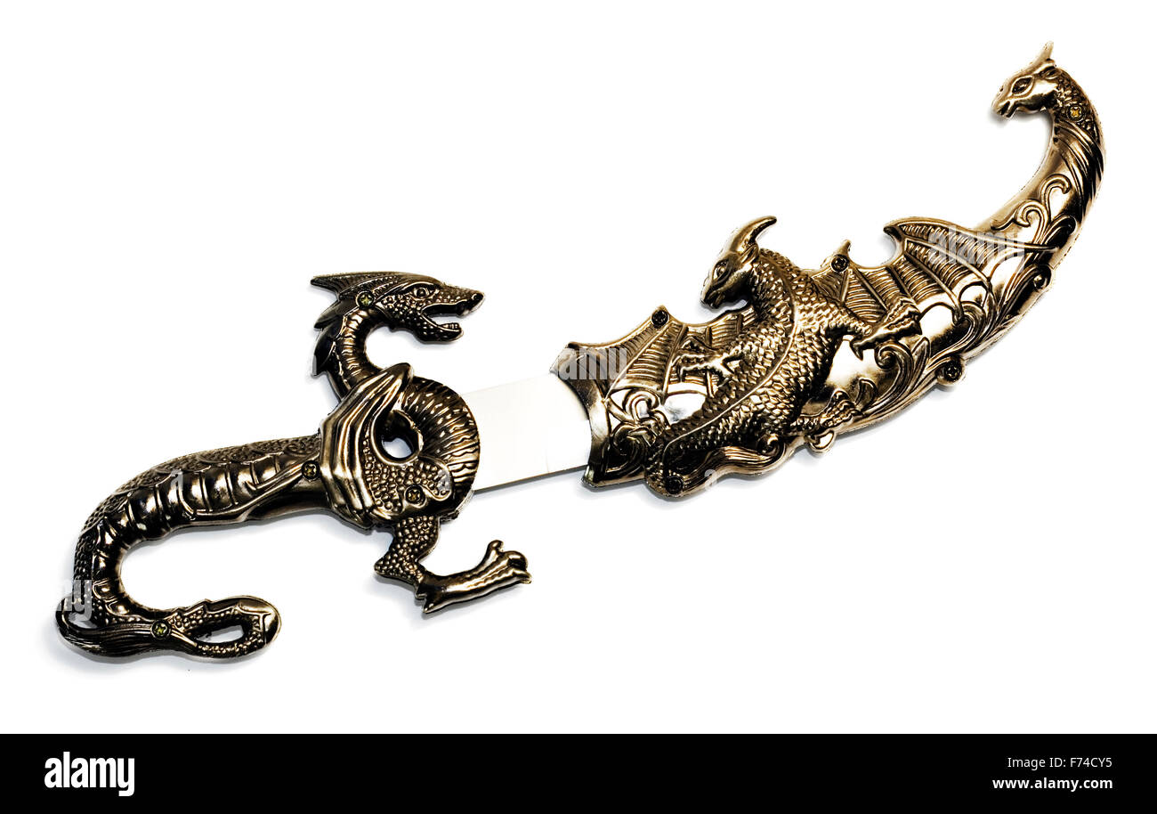 Dagger isolated on white Stock Photo - Alamy