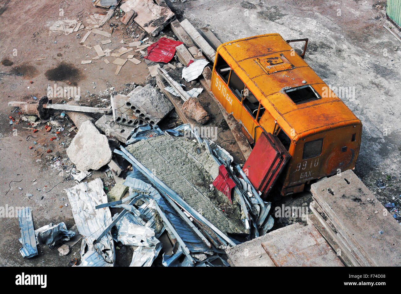 bus on a dump Stock Photo - Alamy