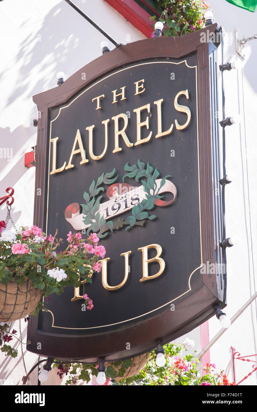 Laurels Bar and Pub Sign; Killarney; County Kerry; Ireland Stock Photo ...