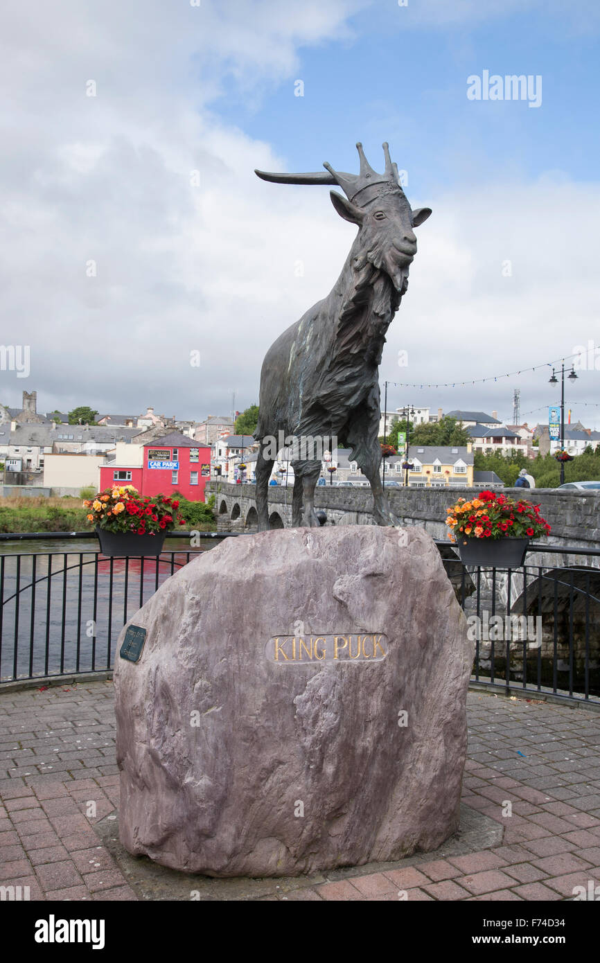 King Puck Sculpture, Killorglin, County Kerry, Ireland Stock Photo - Alamy
