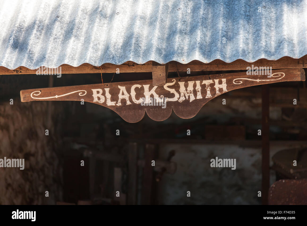 Country Blacksmith Australia Historical Site Stock Photo - Alamy