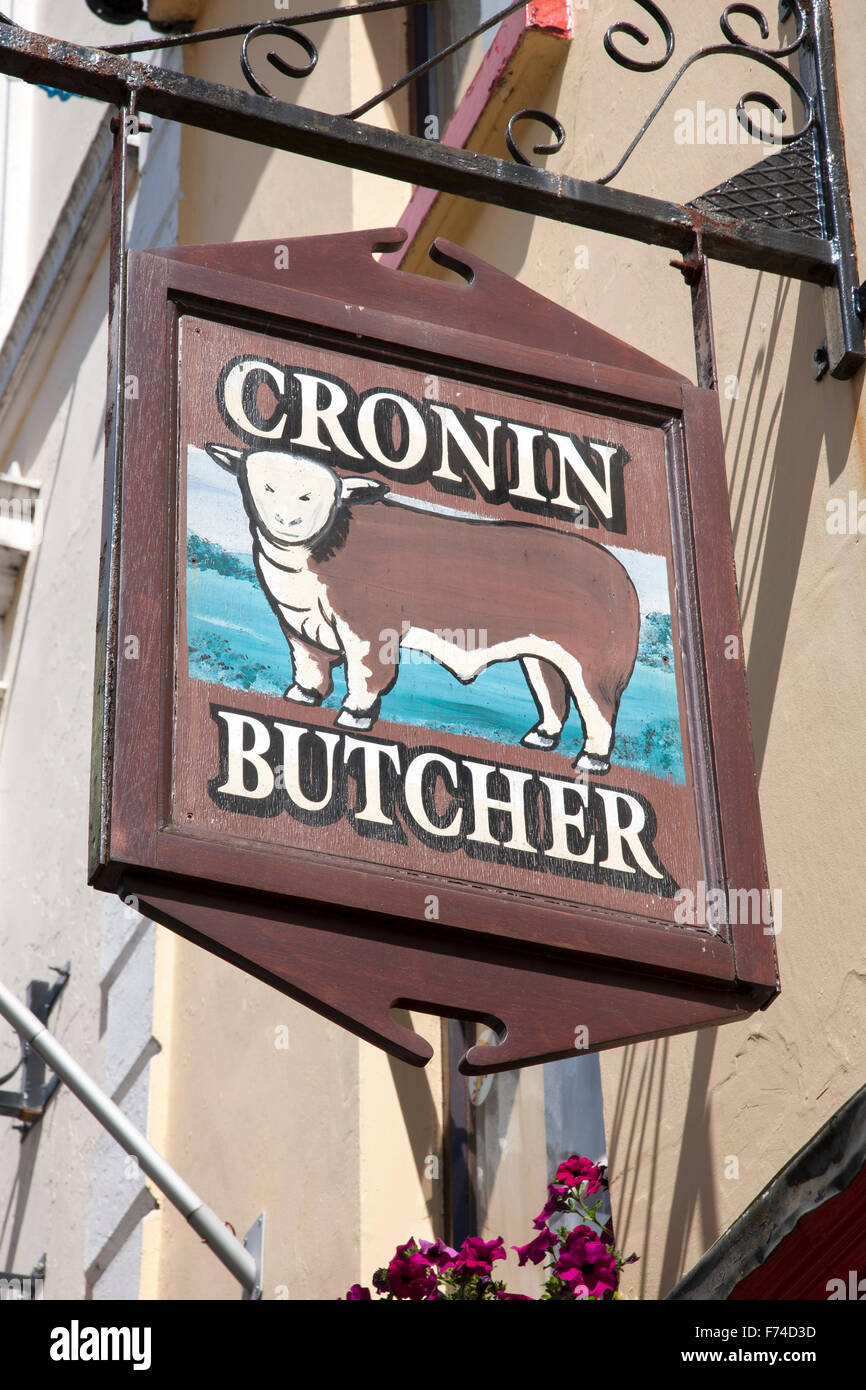 Cronin Butcher Sign; Killarney; County Kerry; Ireland Stock Photo - Alamy