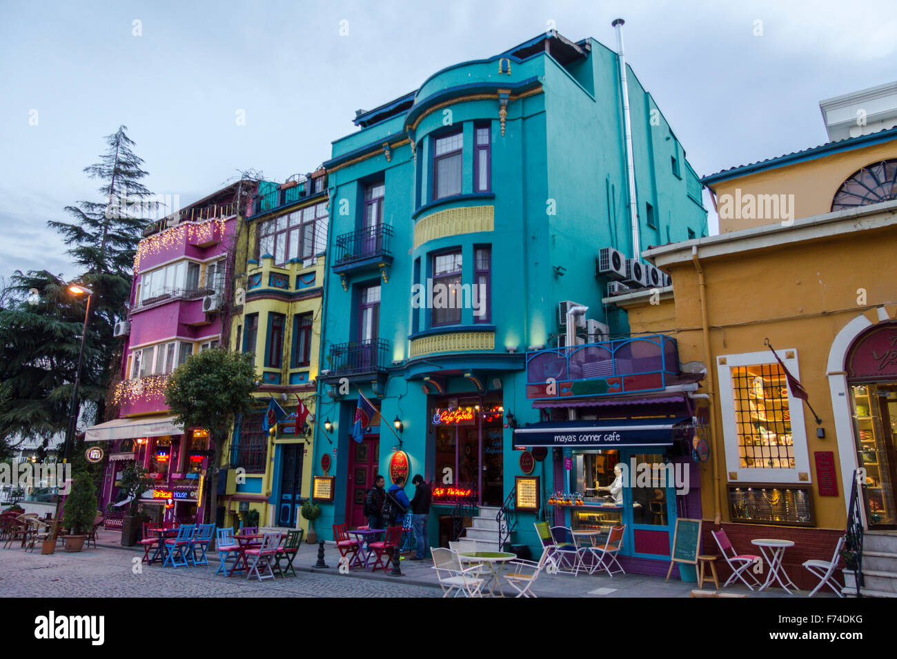 Colorful houses in Istanbul Stock Photo - Alamy