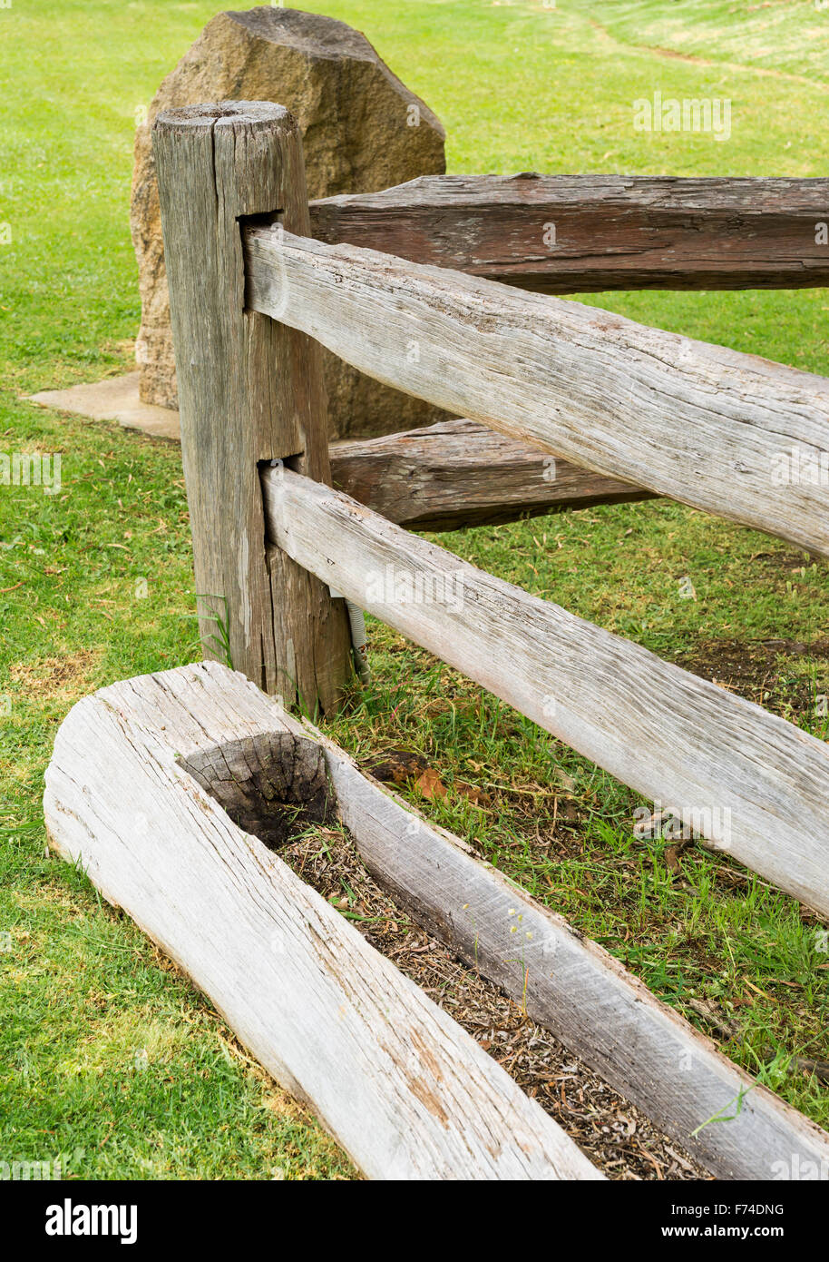 Timber Watering Trough Made From Jarrah in Western Australia Faded Due ...
