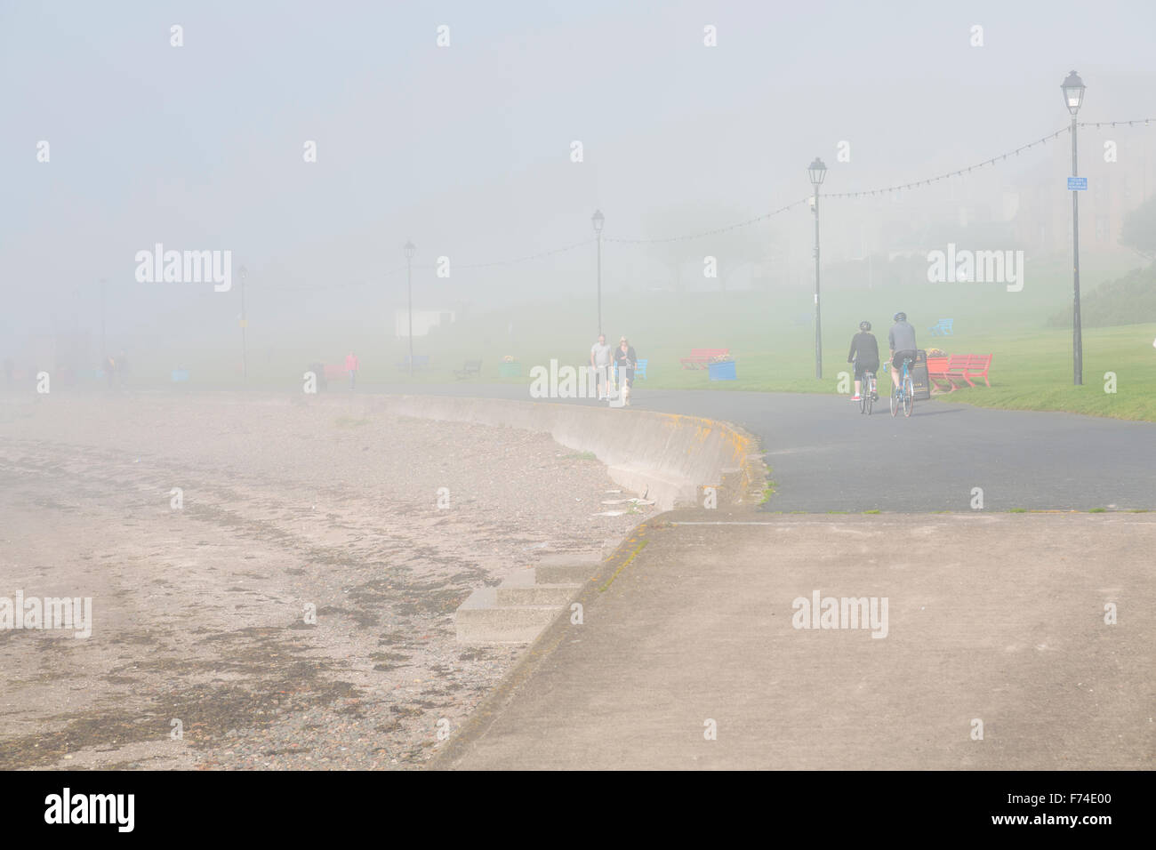 Largs promenade in fog, North Ayrshire, Scotland, UK Stock Photo - Alamy