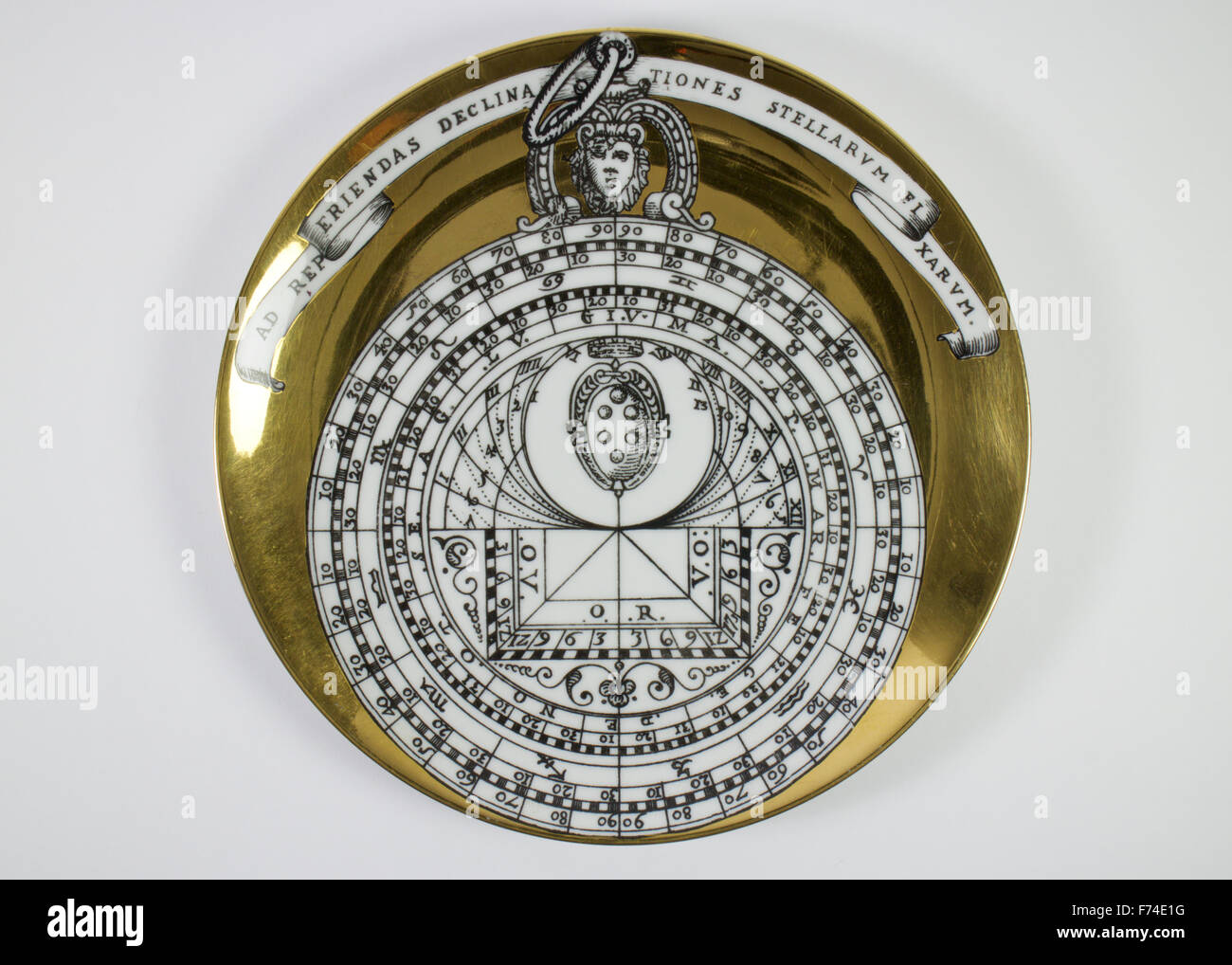 Fornasetti Astrolabio pattern porcelain plate Stock Photo - Alamy
