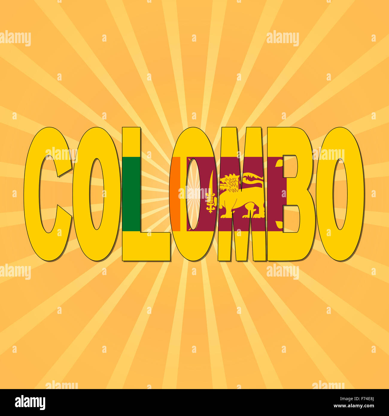 Colombo flag text with sunburst illustration Stock Photo - Alamy