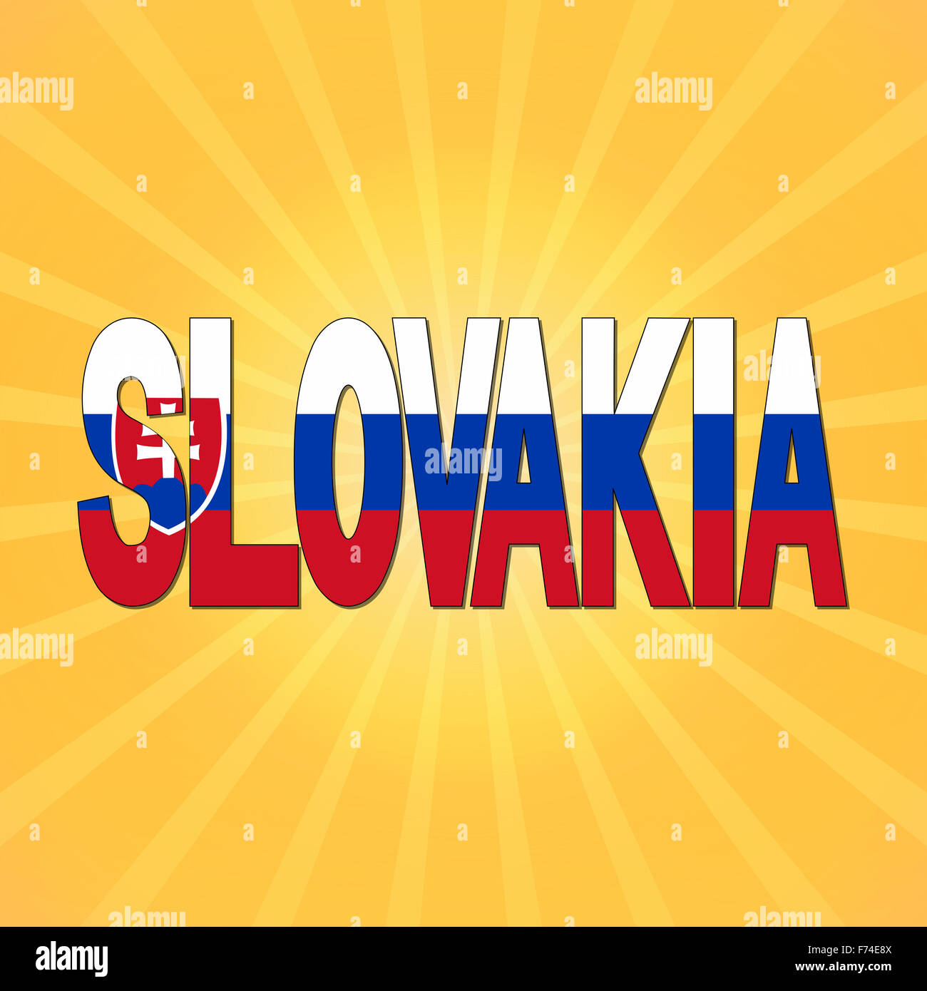 Slovakia flag text with sunburst illustration Stock Photo - Alamy