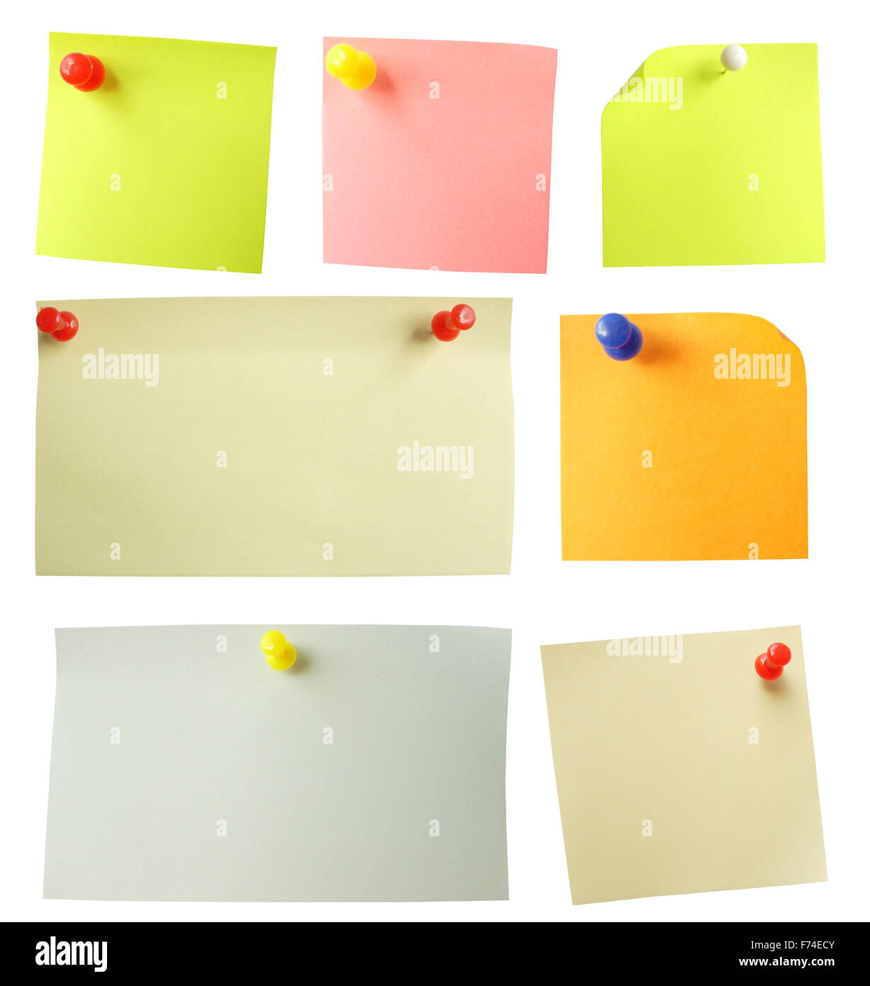 Colored note papers. Isolated Stock Photo - Alamy