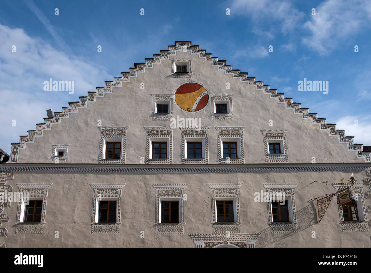 Gable, stepped gable, on an old house, Mauterndorf, Lungau, Salzburg ...
