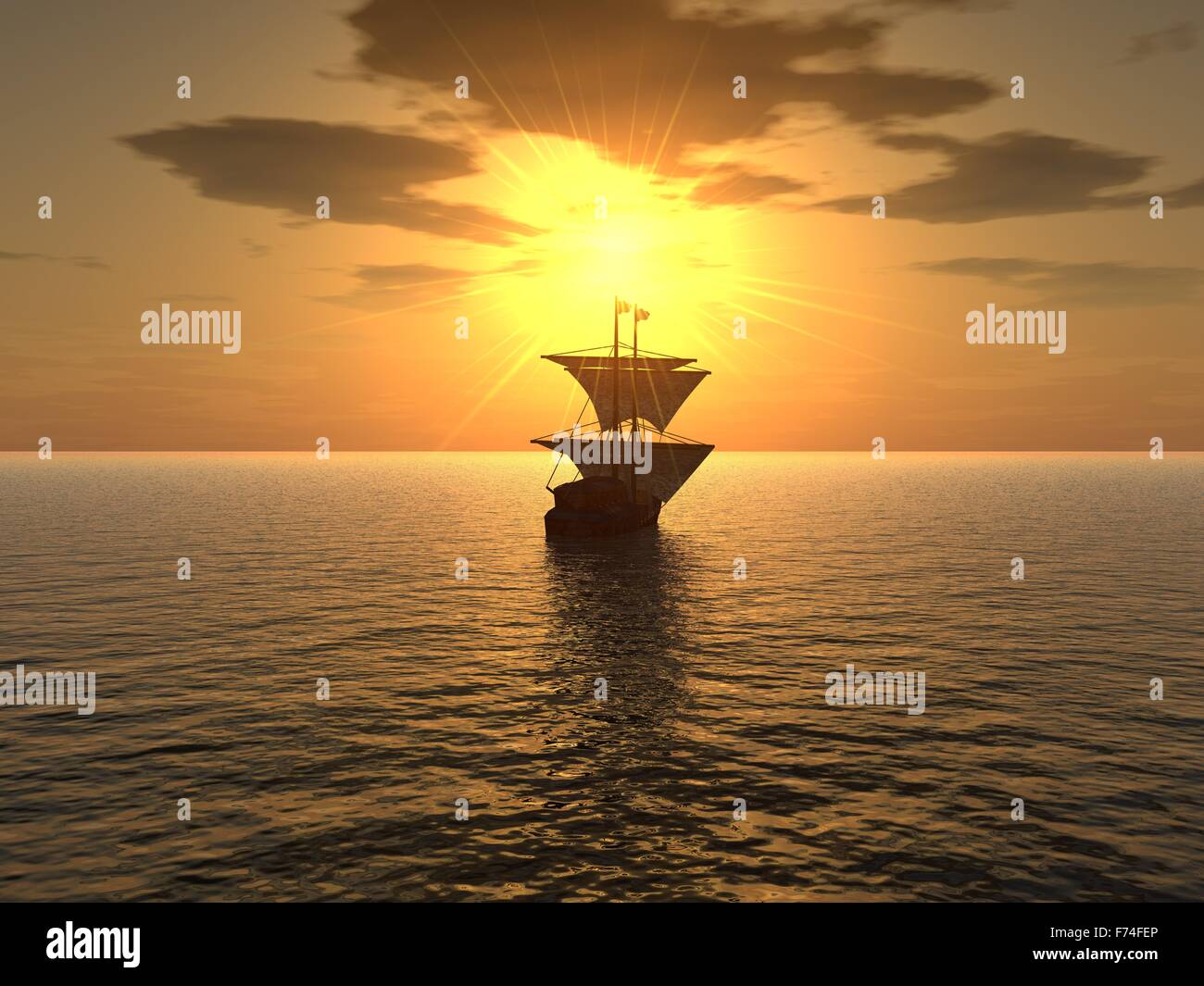 ship & sunset Stock Photo - Alamy