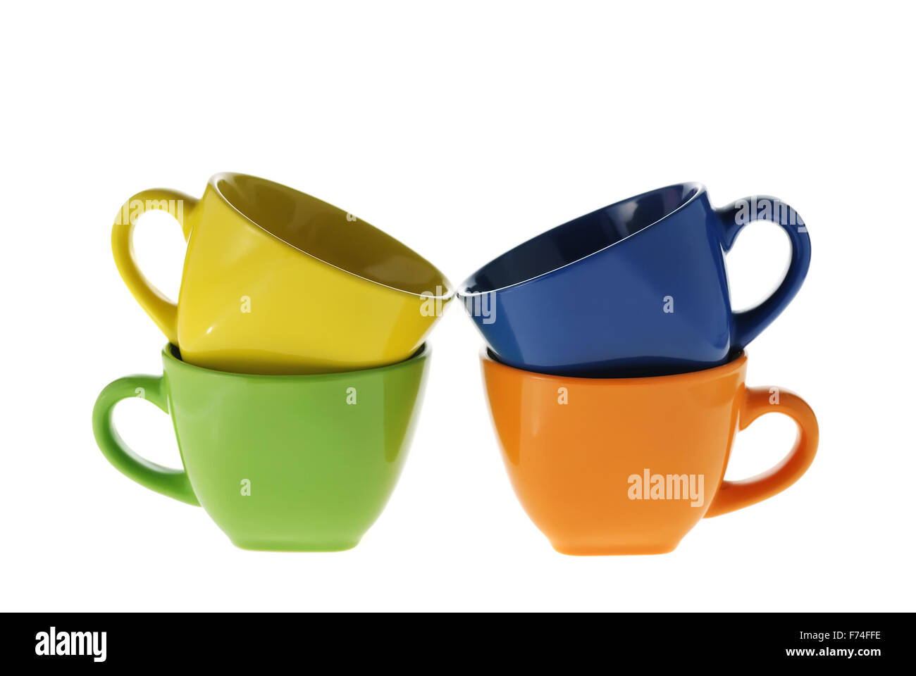 Four cups hot coffee Cut Out Stock Images & Pictures - Alamy