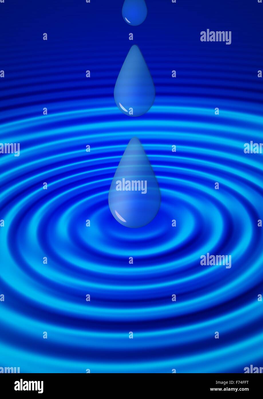 Drops falling in water Stock Photo - Alamy