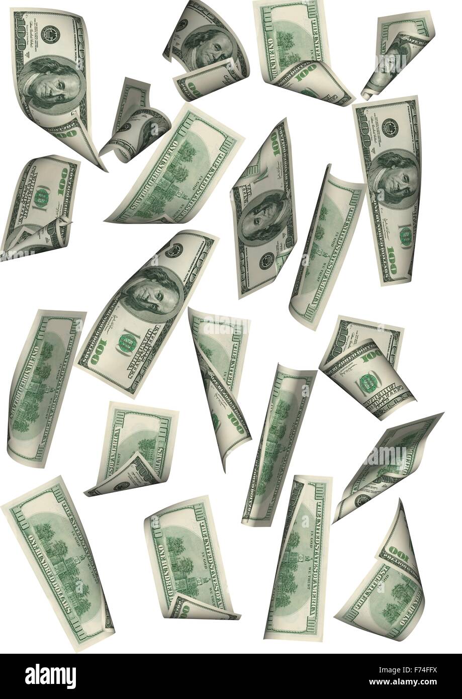 dollar rain isolated far between Stock Photo - Alamy