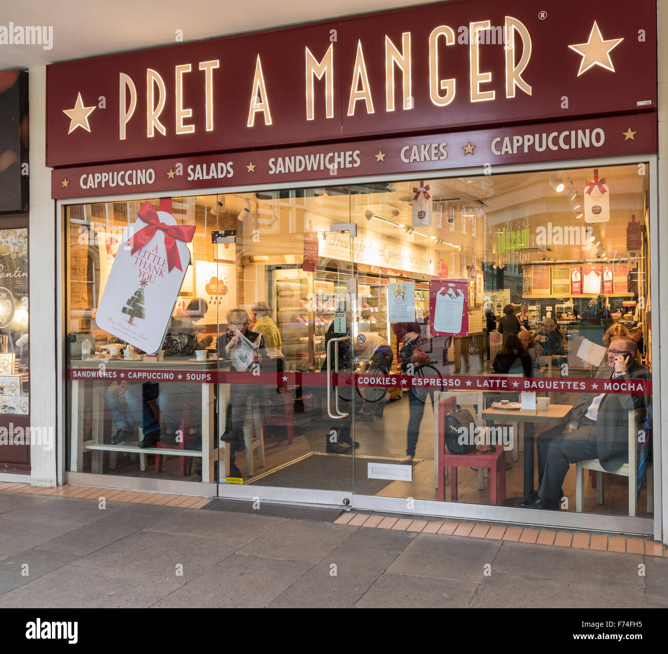 Pret a Manger café front Petty Cury Cambridge Cambridgeshire England ...