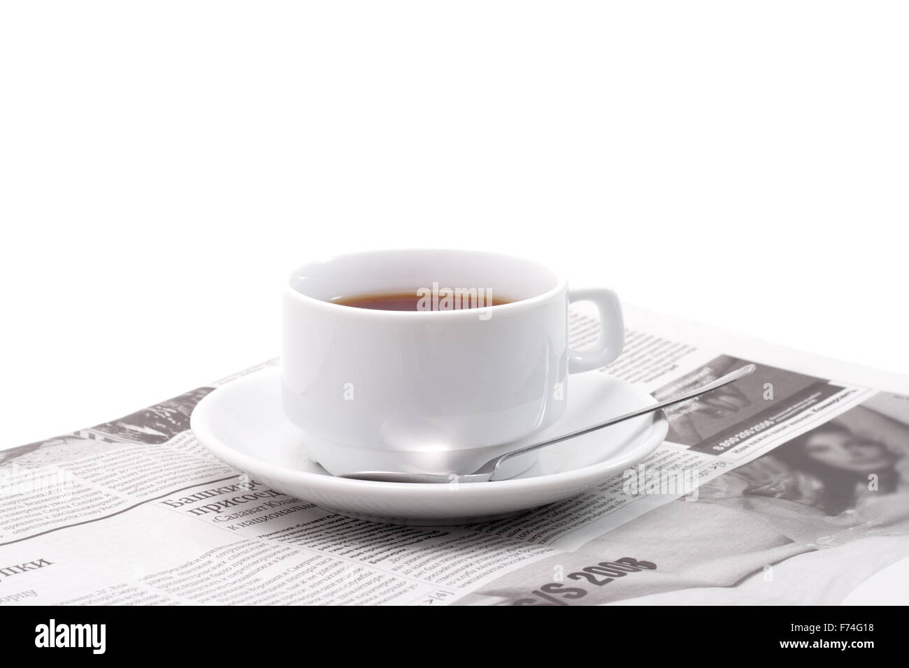 Tea and newspaper Stock Photo - Alamy