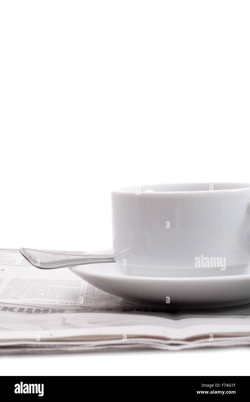 Tea and newspaper Stock Photo - Alamy