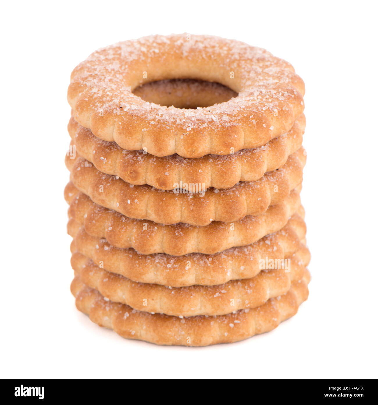Rings biscuits pile isolated on a white background Stock Photo - Alamy