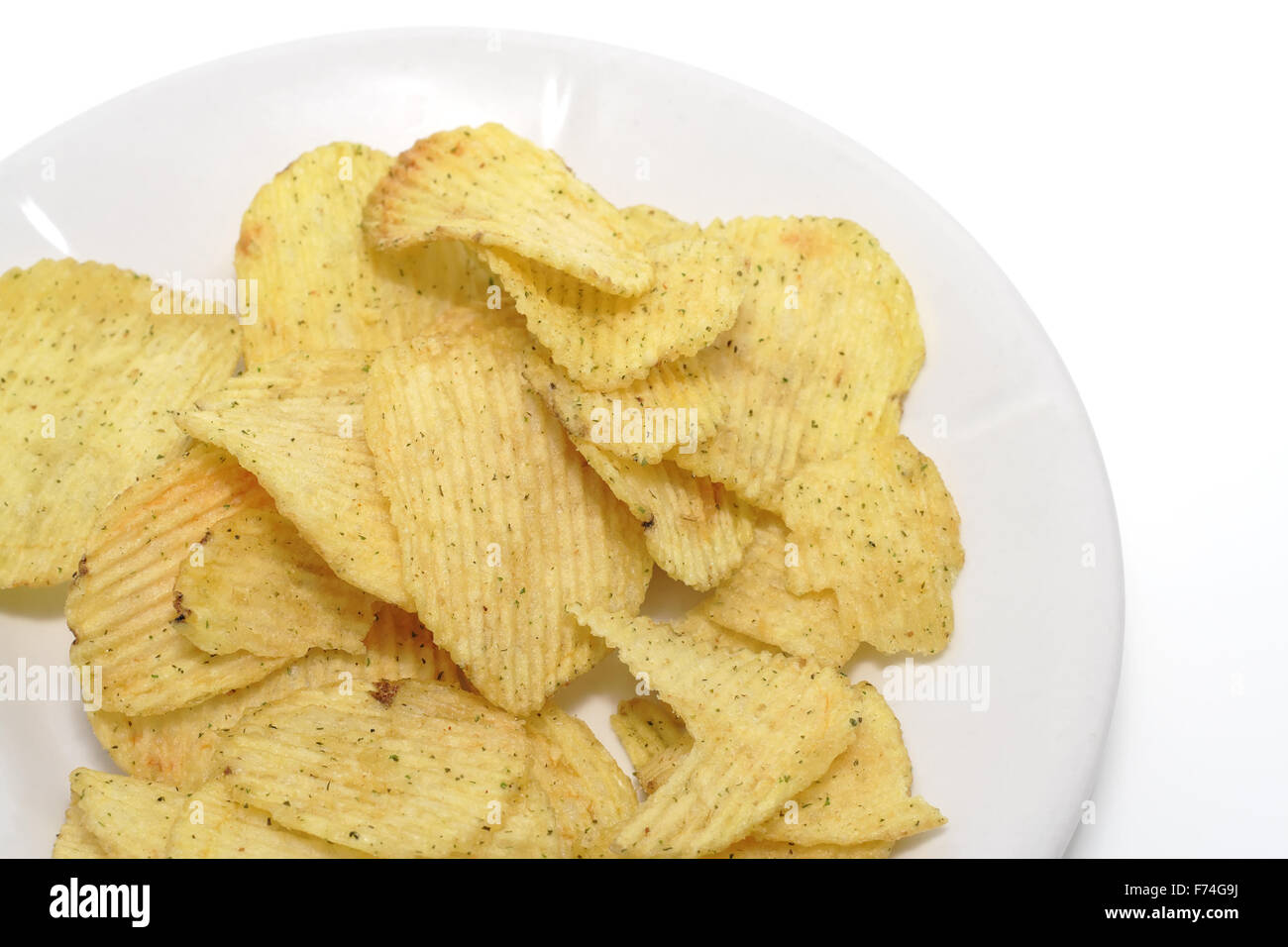 Chips on a plate Stock Photo - Alamy