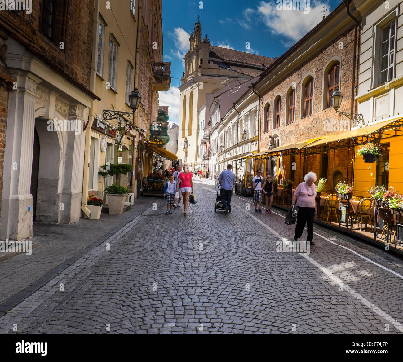 Cobbled Street in Vilnius, Lithuania Stock Photo - Alamy